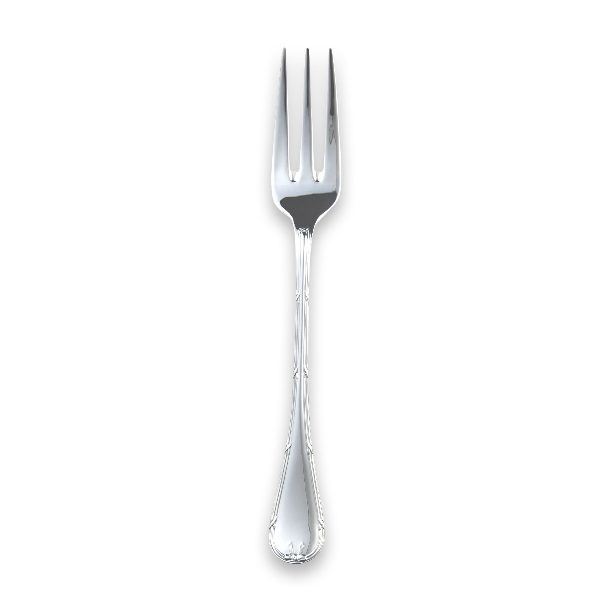 English Reed & Ribbon Large Serving Fork | Carrs Silver