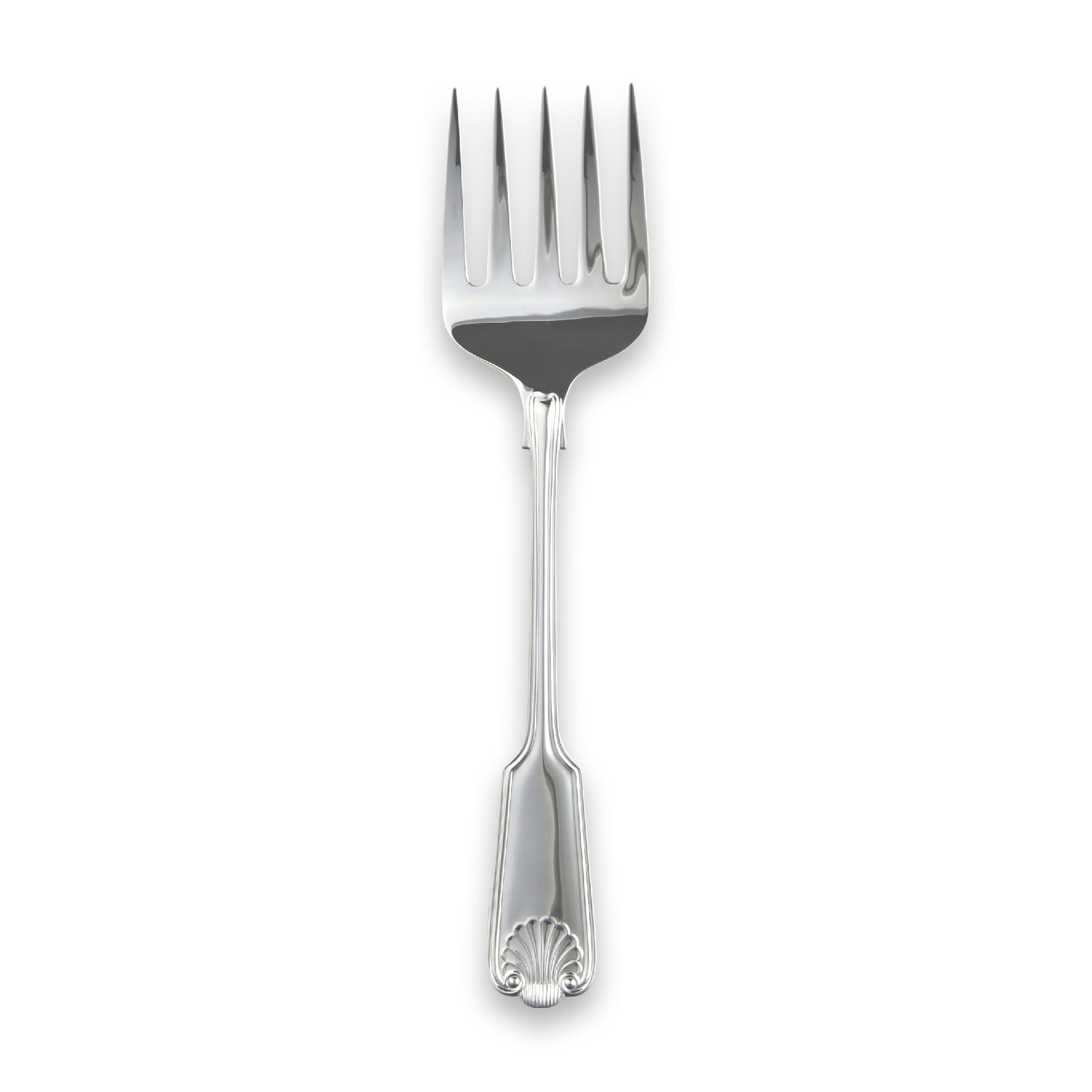 Fiddle Thread & Shell Fish & Cold Meat Serving Fork | Carrs Silver