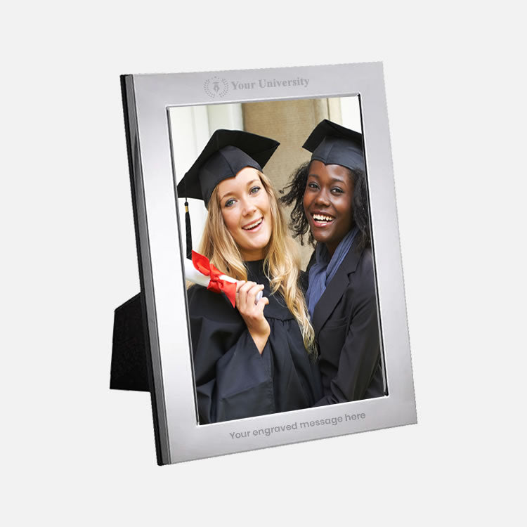 Graduation Photo Frame in Silver with Wood Back | Carrs Silver
