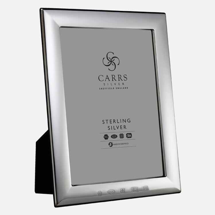 Feature Hallmark Photo Frame Black Wood Back Sterling Silver | Carrs Silver