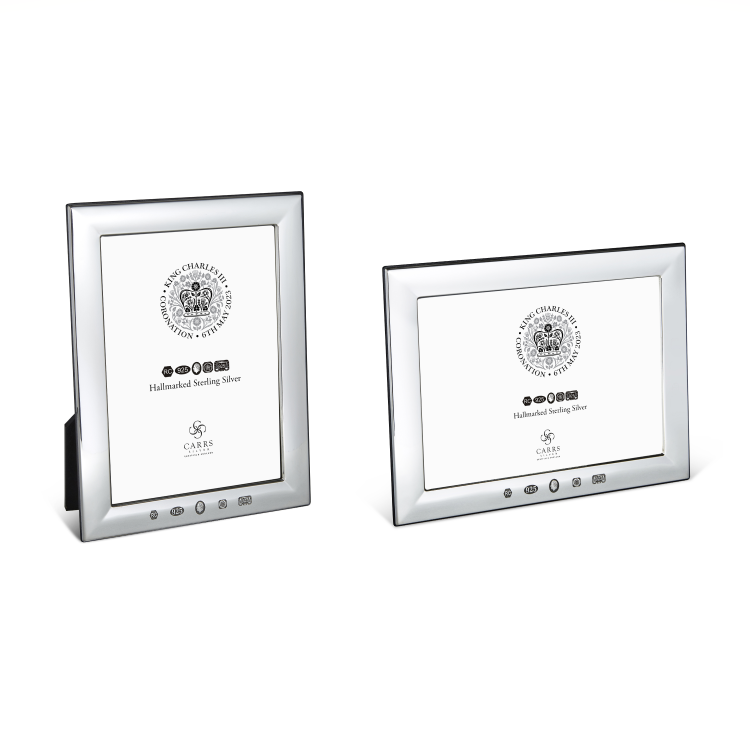 Coronation Photo Frame Black Wood Back Sterling Silver | Carrs Silver
