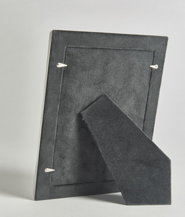 Traditional Photo Frame Grey Velvet Back Sterling Silver | Carrs Silver