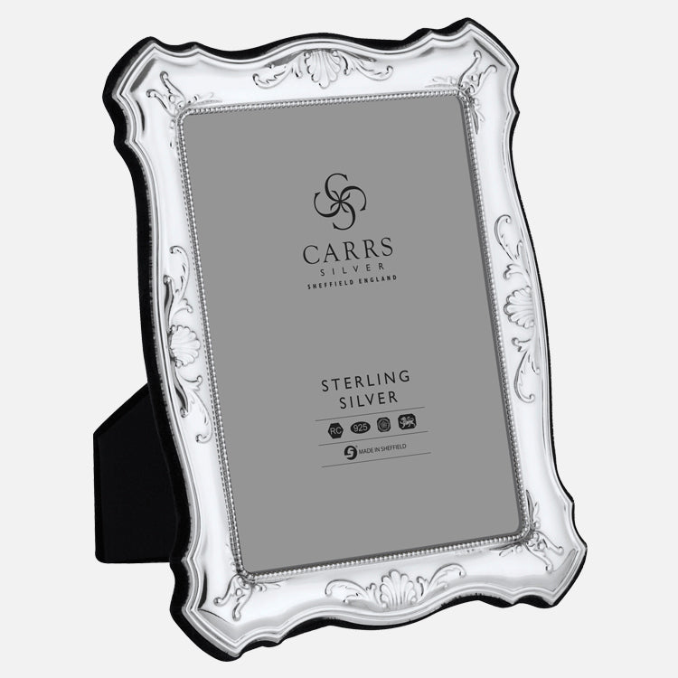 Traditional Photo Frame Grey Velvet Back Sterling Silver | Carrs Silver